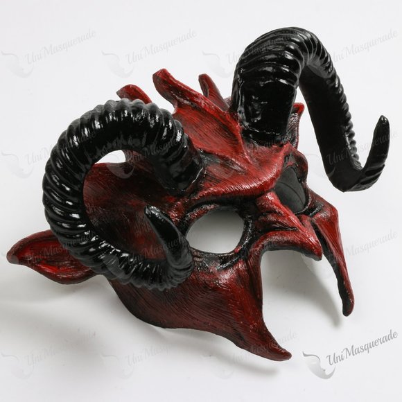 UniMasquerade | Other | Halloween Red Devil Ram Horns Masquerade ...